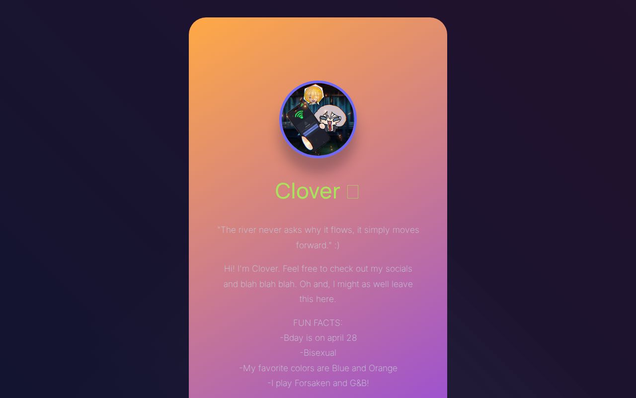 Clover's card